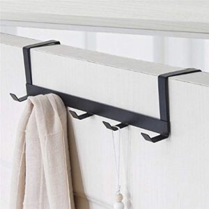 SLSFJLKJ Iron Door Hook Over The Door 5 Hooks Punch Free Home Bathroom Organizer Rack Clothes Coat Hat Towel Hanger Holder Wall ( Color : E )