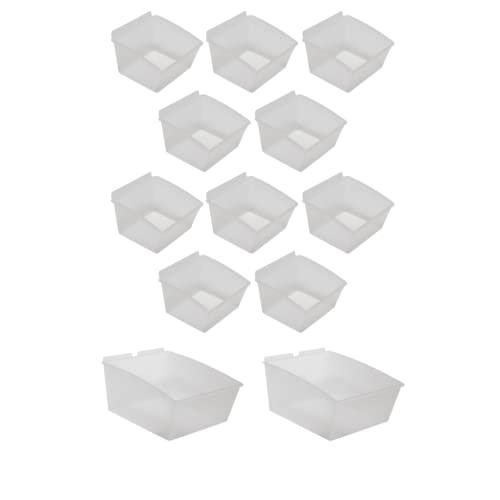 CrownWall Storage Bins Designed for Slatwall, Plastic Bin kit - 12 Pack