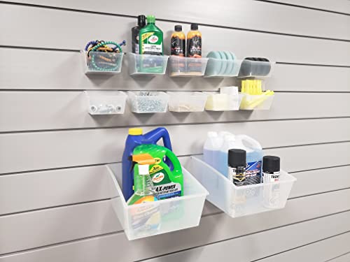 CrownWall Storage Bins Designed for Slatwall, Plastic Bin kit - 12 Pack