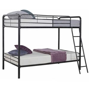 Better Home Products Twin Over Twin Metal Bunk Bed in Black