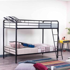 Better Home Products Twin Over Twin Metal Bunk Bed in Black