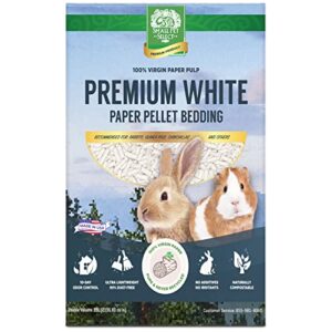 Small Pet Select - Premium White Small Animal Pellet Bedding for Rabbit, Hamster & Guinea Pig Cages and Litter Pans - Lightweight & Odor Controlling Paper Pellets Safe for Small Animals - 35L