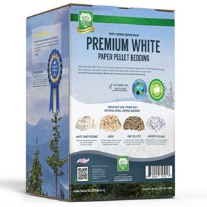 Small Pet Select - Premium White Small Animal Pellet Bedding for Rabbit, Hamster & Guinea Pig Cages and Litter Pans - Lightweight & Odor Controlling Paper Pellets Safe for Small Animals - 35L