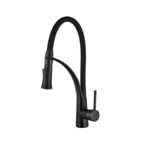 Black Brass Kitchen Faucet Pull Out Rotation Mixer Taps Hot and Cold Water Crane Kitchen Tap 6077 ( Color : ORB )