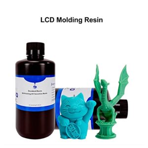 Photopolymer Resin, 3D Printer Resin High Toughness 405nm Wavelengh Quick Curing Better Effect 500g LCD DLP for Model(Transparent Blue)