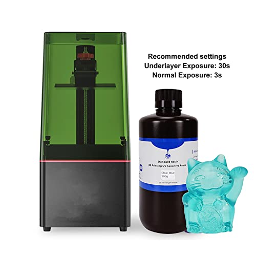 Photopolymer Resin, 3D Printer Resin High Toughness 405nm Wavelengh Quick Curing Better Effect 500g LCD DLP for Model(Transparent Blue)