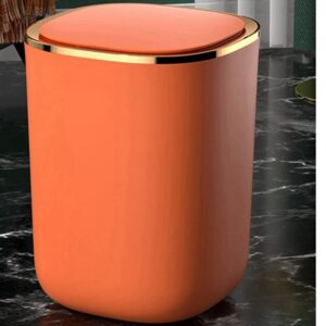 n/a smart sensor garbage bin kitchen bathroom toilet trash can automatic induction waterproof rubbish bin with lid ( color : orange , size : 23.5 x 23.5 x 30cm )