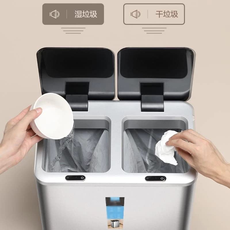 DOUBA Intelligent Kitchen Trash Can Recycle Bin Double Large Dry and Wet Separation Trash Can Automatic Kitchen Storage