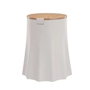 douba wood grain wood dustbin round desktop press cover trash can living room toilet kitchen garbage rubbish bin