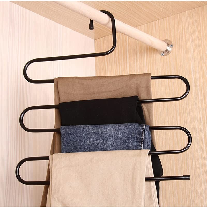 IULJH S Shape Anti-Slip Pants Hanger Hanger Space Saver Hanger Locker for Hanging Clothes Pants Scarf Towel Tiel