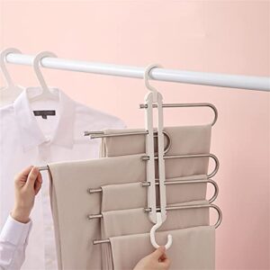 IULJH Folding Trousers Rack Telescopic Multi-Functional Multi-Layer Trousers Hanger Household Magic Trousers Clip ( Color : Gray , Size : 32*29.5cm )