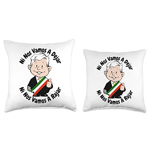 Amlo Amlito Cartoon Mexican President Peluche AMLO Amlito Dejar Ni Nos Vamos A Rajar Mexico Throw Pillow, 16x16, Multicolor