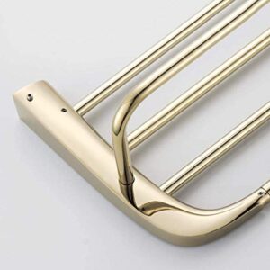 SLSFJLKJ Golden Stainless Steel Towel Rack Towel Rack Bathroom Rack Bathroom Copper Hardware Pendant