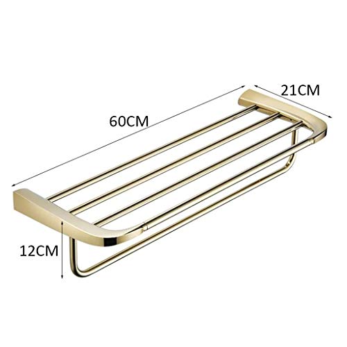 SLSFJLKJ Golden Stainless Steel Towel Rack Towel Rack Bathroom Rack Bathroom Copper Hardware Pendant