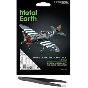 fascinations metal earth p-47 thunderbolt 3d metal model kit bundle with tweezers