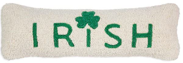 Chandler 4 Corners Artist-Designed Irish Clover Hand-Hooked Wool Decorative Throw Pillow (8” x 24”)St Patrick's Pillow for Couches & Beds-Easy Care, Low Maintenance St Patty's day Shamrock Pillow