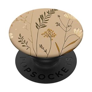 beige tan wildflower floral minimal flower boho popsockets swappable popgrip