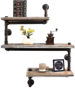 tjlss living room shelf - hanging cube floating shelves vintage floating shelves, retro wall shelf, bathroom organizer, industrial storage rack