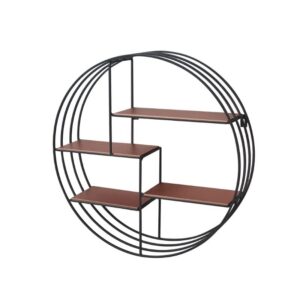 tjlss wall mounted iron shelf round floating shelf wall storage holder and rack shelf for pantry living room bedroom kitchen entryway