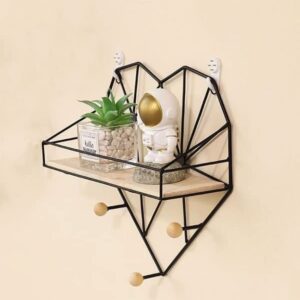 TJLSS Simple Geometric Heart Shape Floating Shelf Iron Home Living Room Wall Hanging Art Decoration Accessories Set