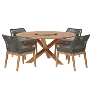 modway wellspring dining set, gray graphite