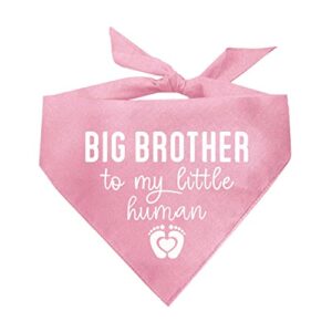 big brother to my little human baby announcement dog bandana (baby pink, os 167)