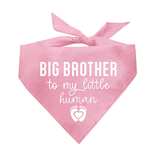 Big Brother to My Little Human Baby Announcement Dog Bandana (Baby Pink, OS 167)