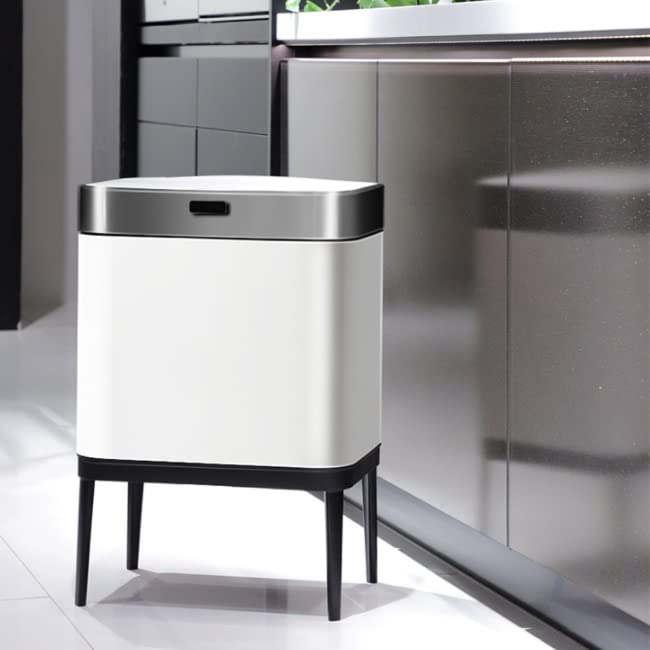 XBWEI Stainless Steel Trash Can Automatic Kitchen Cabinet Storage Household Cleaning Tools Garbage Bin Sensor Bin