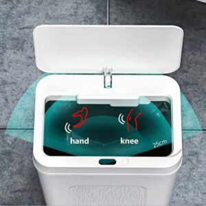 XBWEI Smart Sensor Automatic Electronic Garbage Can Dwaterproof Bathroom Toilet Water Narrow Seam Trash Can Bathroom