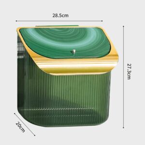 DOUBA Wall Mounted Kitchen Trash Can Bathroom Restroom Cabinet Door with Lid Large Capacity Rubbish Bin Living Room Waste Paper Basket