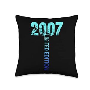 16th birthday boys girl gift idea outfit apparel 16 years old boy limited edition 16th birthday gift girl throw pillow, 16x16, multicolor