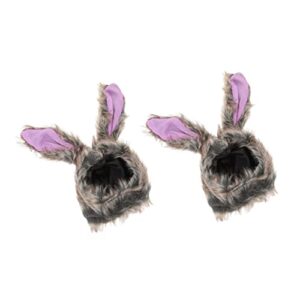 2 pcs bunny props cloth cosplay plush christmas supplies dog clothes hat halloween ear easter decorative costume headband kitten accessory breathable accessories use headdress