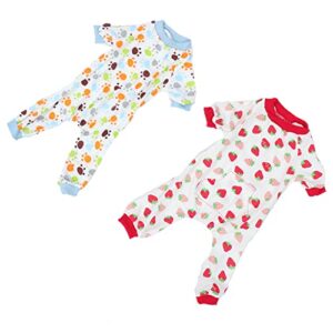 lifkich 2pcs lovely pet night nightdress dogs xl clothes pajamas jammies bodysuits rompers shirts sleepwear puppy coat wear comfortable nightclothes jumsuit costume paw printed household