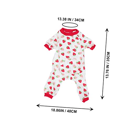 LIFKICH 2pcs Lovely Pet Night Nightdress Dogs XL Clothes Pajamas Jammies Bodysuits Rompers Shirts Sleepwear Puppy Coat Wear Comfortable Nightclothes Jumsuit Costume Paw Printed Household