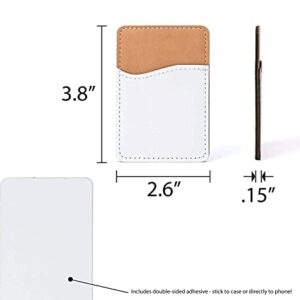 DistinctInk Adhesive Phone Wallet / Card Holder – Universal Vegan Leather Credit Card ID Adhesive Sleeve, Travel Light with Essential Items - Two Seasons - Camping, Waiting for Camping