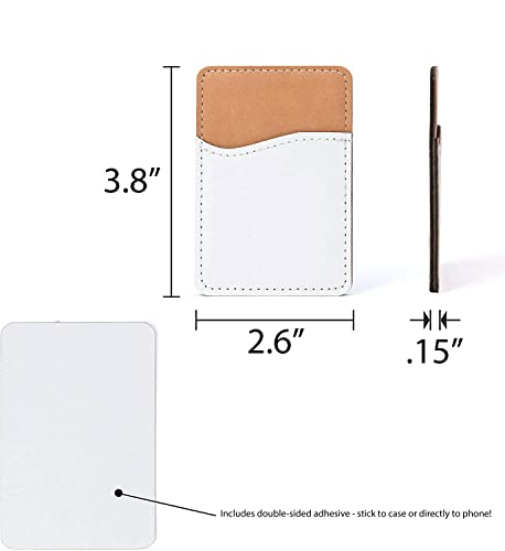 DistinctInk Adhesive Phone Wallet / Card Holder – Universal Vegan Leather Credit Card ID Adhesive Sleeve, Travel Light with Essential Items - Two Seasons - Camping, Waiting for Camping