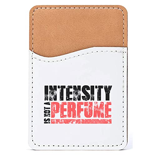 DistinctInk Adhesive Phone Wallet / Card Holder – Universal Vegan Leather Credit Card ID Adhesive Sleeve, Travel Light with Essential Items - Intensity Isn't A Perfume