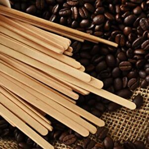 Makerstep 500 Wooden Coffee Stirrers 5.5 Inch with Storage Box, Sturdy Natural Birch Wood Coffee Stir Sticks. Eco-friendly, Splinter Free, Round Ends. BPA Free Swizzle Drinks Sticks