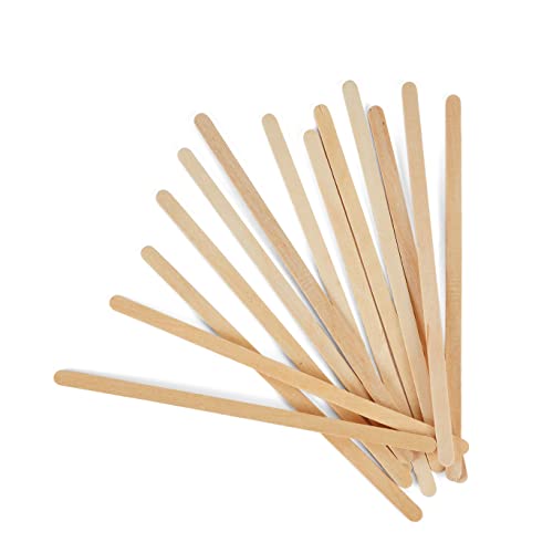 Makerstep 500 Wooden Coffee Stirrers 5.5 Inch with Storage Box, Sturdy Natural Birch Wood Coffee Stir Sticks. Eco-friendly, Splinter Free, Round Ends. BPA Free Swizzle Drinks Sticks