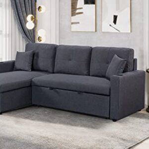 Devion Furniture LLDF Sectional, Dark Gray