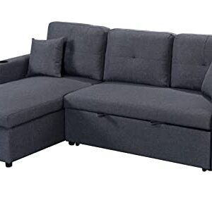 Devion Furniture LLDF Sectional, Dark Gray