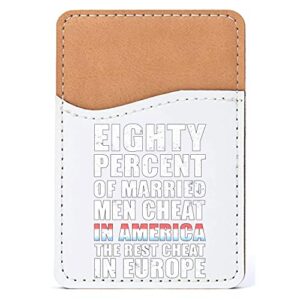 distinctink adhesive phone wallet / card holder – universal vegan leather credit card id adhesive sleeve, travel light with essential items - married men cheat in america