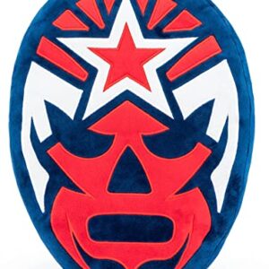 Legends of Lucha Libre Shaped Plush Pillow Featuring Mexican Masks of Luchador Wrestling Superstars - Super Soft Decorative Throw Pillow - Measures 15 Inches