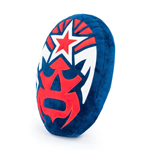 Legends of Lucha Libre Shaped Plush Pillow Featuring Mexican Masks of Luchador Wrestling Superstars - Super Soft Decorative Throw Pillow - Measures 15 Inches