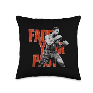 creed adonis face your past red typography throw pillow, 16x16, multicolor