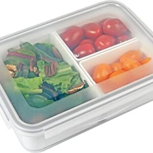 carrotez Food Storage Container with 3 Removable Compartments, Food Prep Container with Airtight Lids, Portion Control Container, Reusable, BPA Free, 6.3 Cup (1500ml)