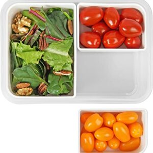 carrotez Food Storage Container with 3 Removable Compartments, Food Prep Container with Airtight Lids, Portion Control Container, Reusable, BPA Free, 6.3 Cup (1500ml)