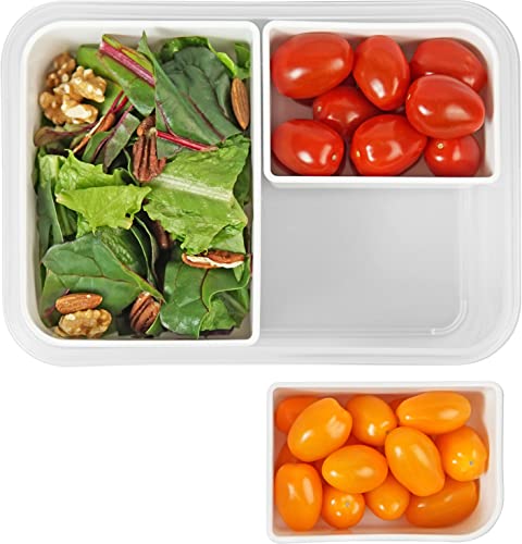 carrotez Food Storage Container with 3 Removable Compartments, Food Prep Container with Airtight Lids, Portion Control Container, Reusable, BPA Free, 6.3 Cup (1500ml)