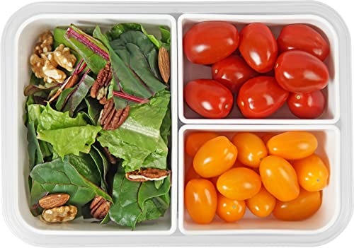 carrotez Food Storage Container with 3 Removable Compartments, Food Prep Container with Airtight Lids, Portion Control Container, Reusable, BPA Free, 6.3 Cup (1500ml)