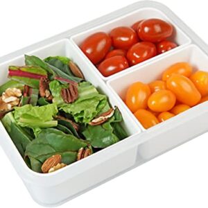 carrotez Food Storage Container with 3 Removable Compartments, Food Prep Container with Airtight Lids, Portion Control Container, Reusable, BPA Free, 6.3 Cup (1500ml)